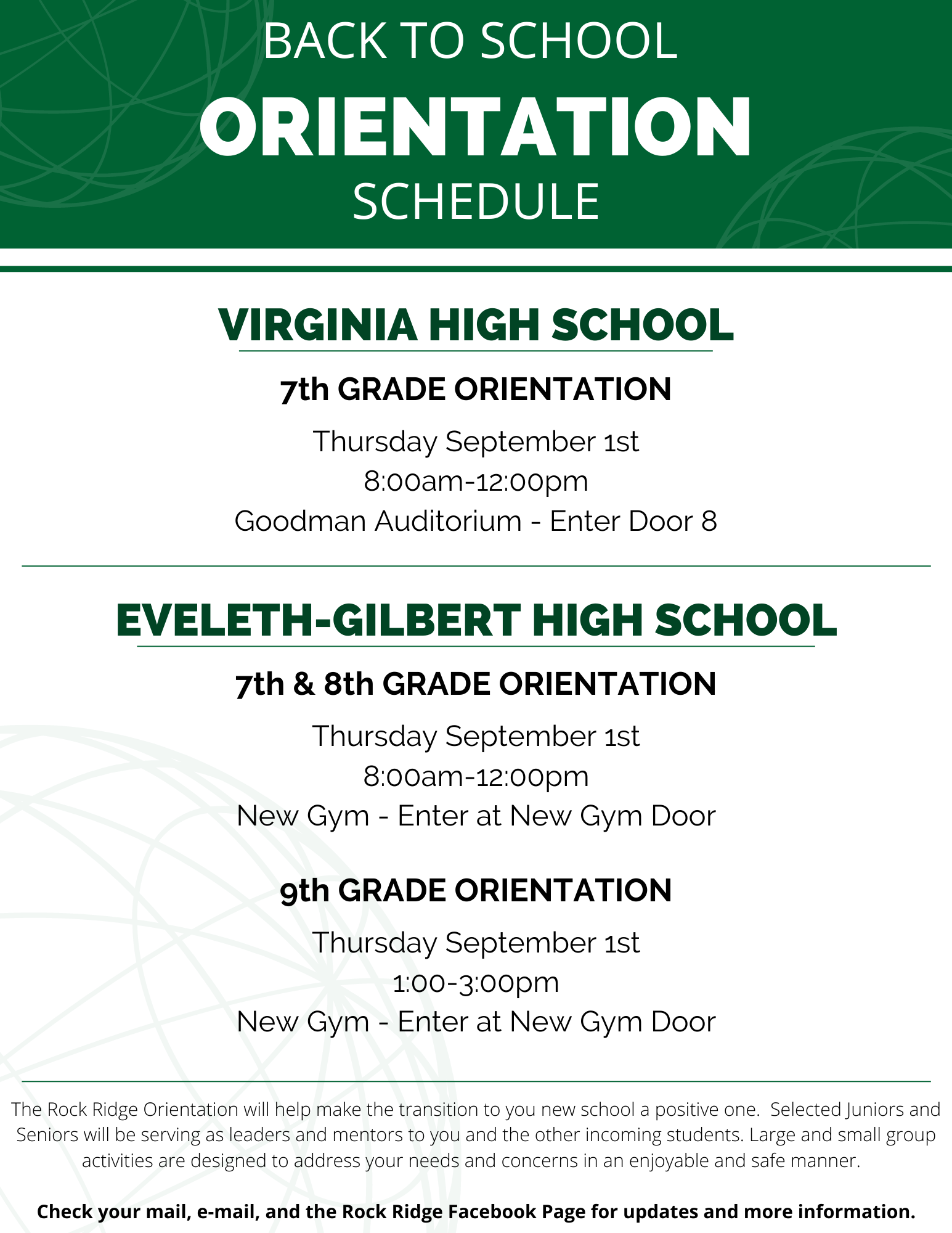 Orientation for Junior High Students - Rock Ridge Public Schools
